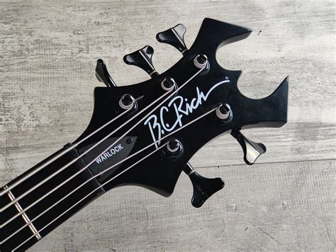 Bc Rich 5 String Neckthrough Warlock Bass Black Cool Old Guitars