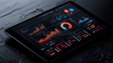 Data Visualization On Digital Tablet Screen Stock Illustration
