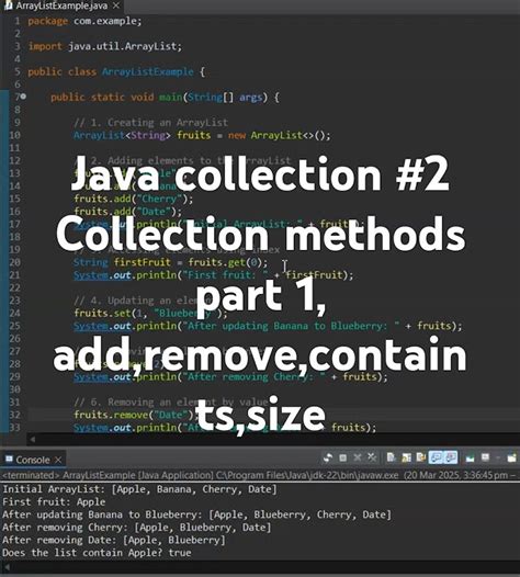 Java Collections 2 Arraylist Methods Part1 Coding Programming
