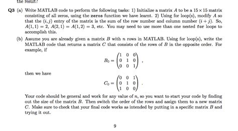 Solved The Result Q A Write MATLAB Code To Perform The Chegg