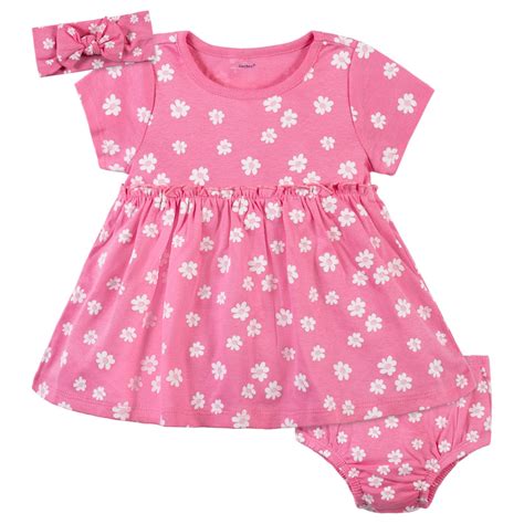 Vestido Gerber Rosa Set 3 Piezas Ropa Bebe Primavera