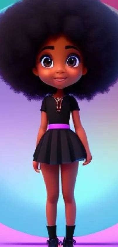 Vibrant Cartoon Girl Wallpaper Free Download