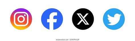 instagram icon facebook twitter logo instagram stock vector royalty
