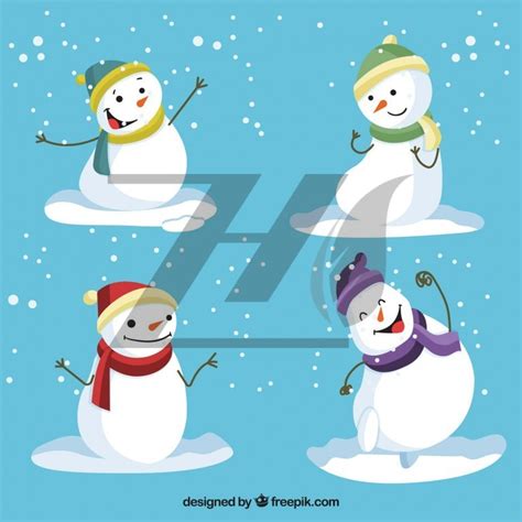 دانلود وکتور آدم برفی در حالت های مختلف دانلود رایگان فایل لایه باز