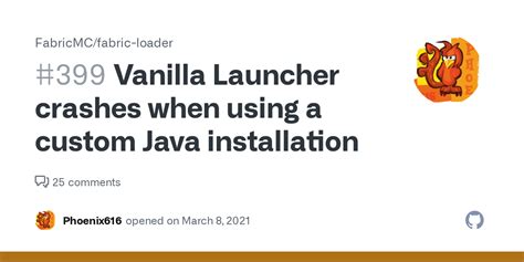 Vanilla Launcher Crashes When Using A Custom Java Installation Issue FabricMC Fabric