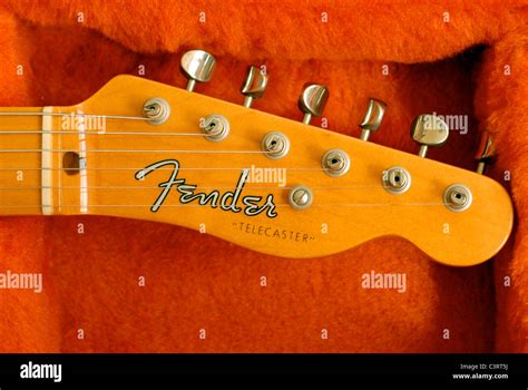 Fender Telecaster Electric Guitar 1952 Re Issue Detail Of Headstock