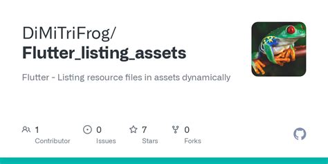 github dimitrifrog flutter listing assets flutter listing resource files in assets dynamically