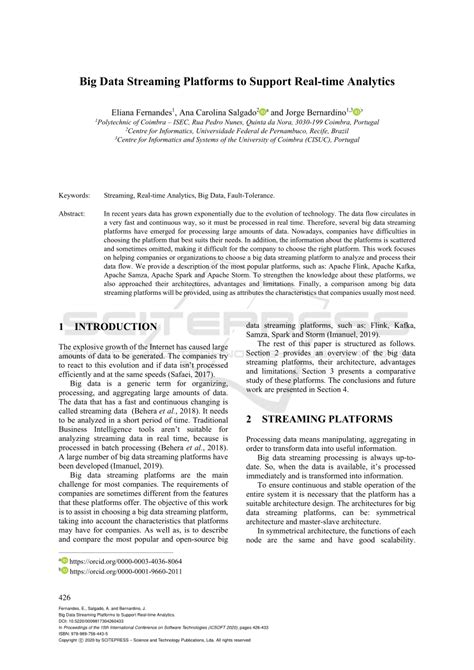 Pdf Big Data Streaming Platforms To Support Real Time Analytics