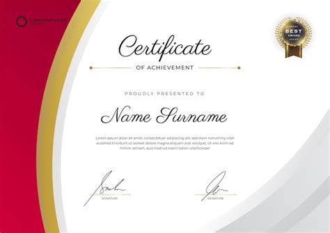 간단한 그라디언트 우아한 기하학적 인증서 템플릿 프리미엄 벡터