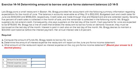 solved exercise 14 14 determining amount to borrow and pro
