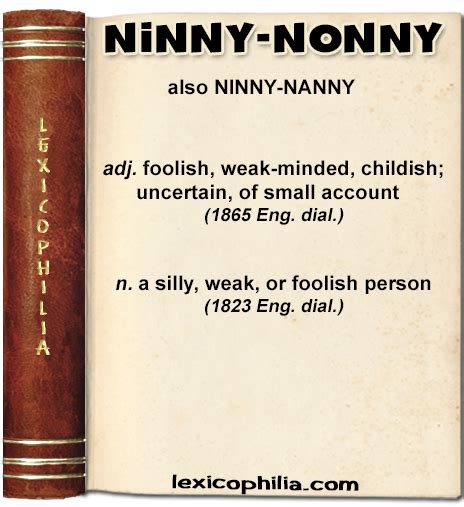 Word Of The Day Ninny Nonny Lexicophilia