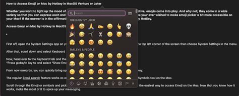 How To Access Emoji On Mac By Hotkey In MacOS Ventura Or Later