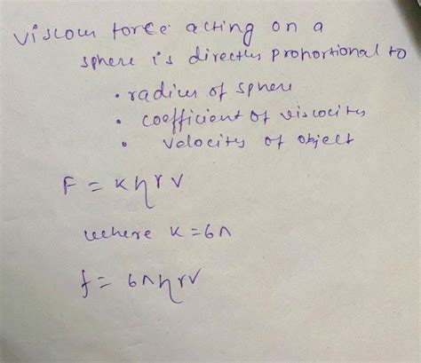 Q 11 State Stokes Law Derive An Expression The Terminal Velocity Of A
