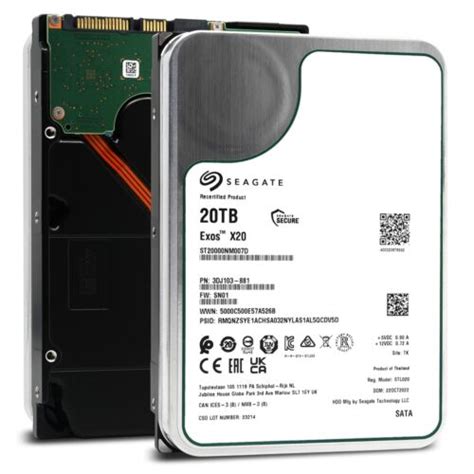 Seagate Exos X20 20TB SATA 6Gb/s 3.5" Enterprise Hard Drive ...