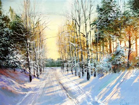 Картина Зимнее солнце Размеры 80x60 Год 2011 Цена 45000 рублей Художник Леднев Александр