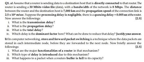 Solved Q1 A Assume That A Router Is Sending Data To A