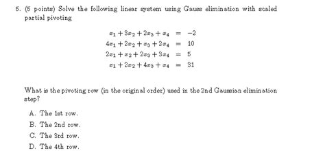 Solved Points Solve The Following Linear System Using Chegg