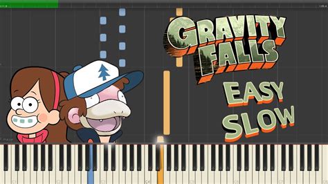 Gravity Falls Main Theme Piano Tutorial Synthesia Easy Slow