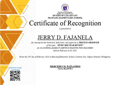 Certificate For Process Observer Pdf