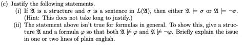 Solved C Justify The Following Statements I If A Is A Chegg Com