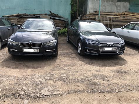 сравнение а4 B9 Vs Bmw F30 превью — Audi A4 B9 2 л 2018 года