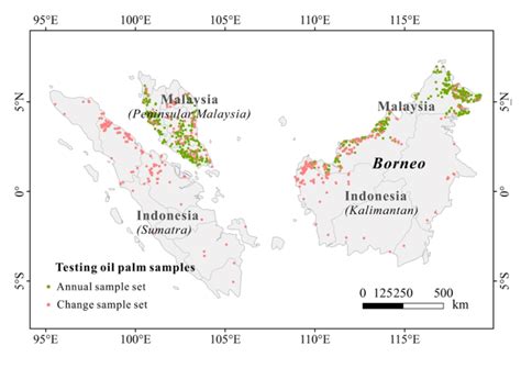 Spatial Distribution Of Oil Palm Samples In The Two Validation