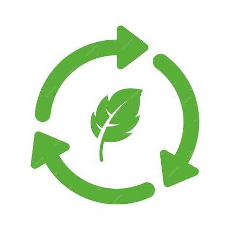 Premium Vector Recyle Round Arrows With Leaf
