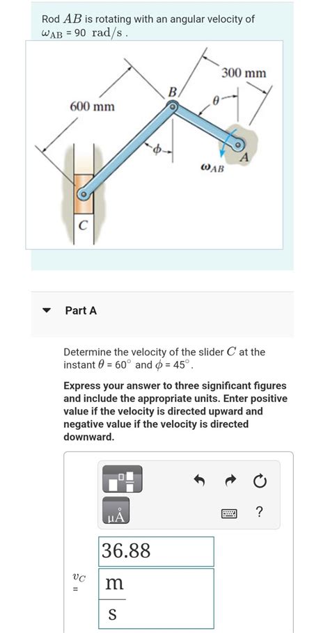 solved rod ab ﻿is rotating with an angular velocity of