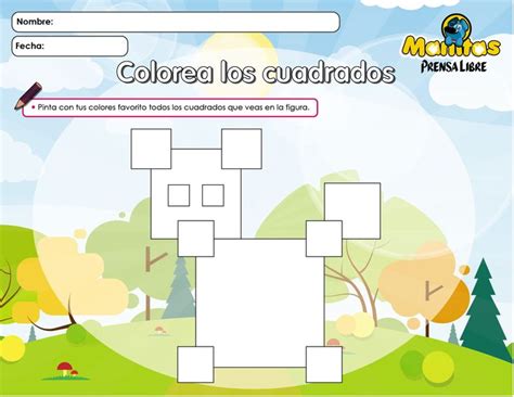 Hoja De Trabajo Colorea Los Cuadrados Hago Mi Tareahago Mi Tarea