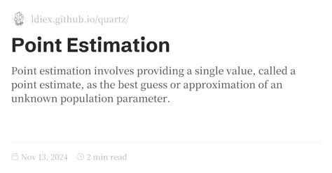 point estimation