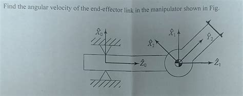 Solved Find The Angular Velocity Of The End Effector Link In
