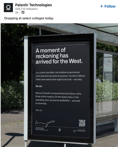 Palantir Invades Elite Universities With Militant Recruiting Ads