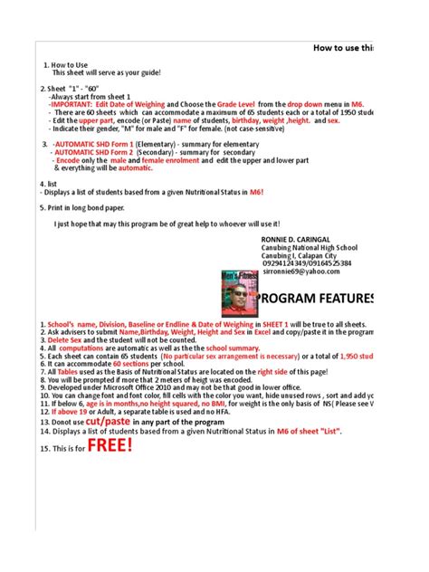 Automated Nutritional Status Report Bmi Pdf