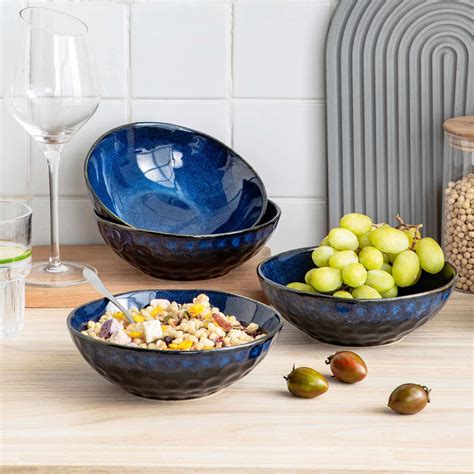 Reactive Glaze Bowls Set Of 4 Artisan Style