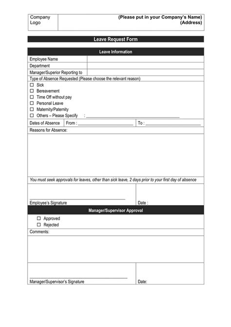 Leave Request Template Usmc At Getrosemaryblog Blog