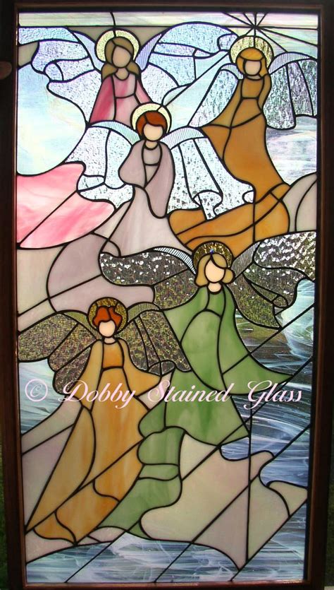 Stained Glass Panel Five Angels Stained Glass Angel Stained Glass