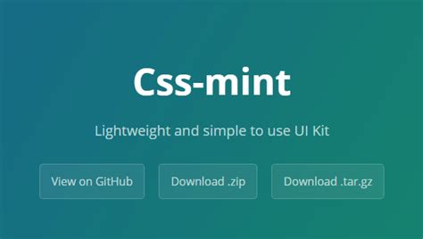 Css Mint Ui Kit
