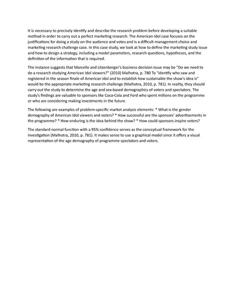 American Idol Assignment It Is Necessary To Precisely Identify And Describe The Research