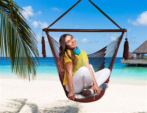 Cotton Rope Mayan Hanging Chair Swing Seat Hammock Station