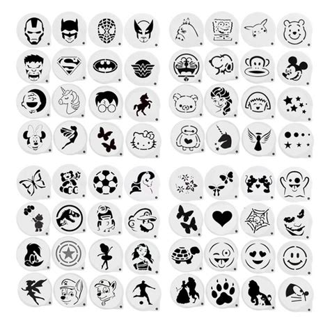 64 Stencil Pintura Molde Facial Rosto Infantil Elo7