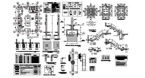 Foundation Plan Staircase Construction Column And Beam Construction And Constructive Structure