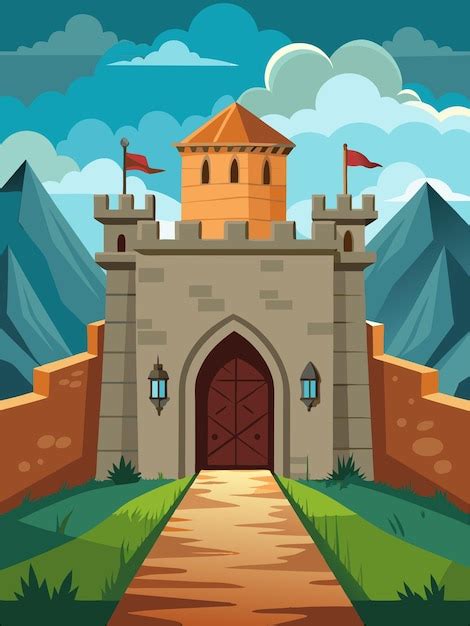 A Castle With A Castle On The Front And A Castle On The Left Premium AI Generated Vector