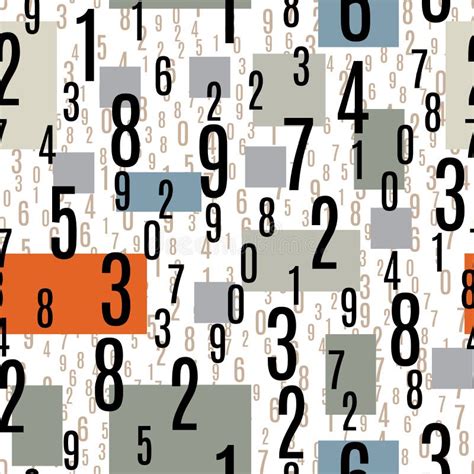 Seamless Pattern With The Numbers Stock Vector Illustration Of Repeat