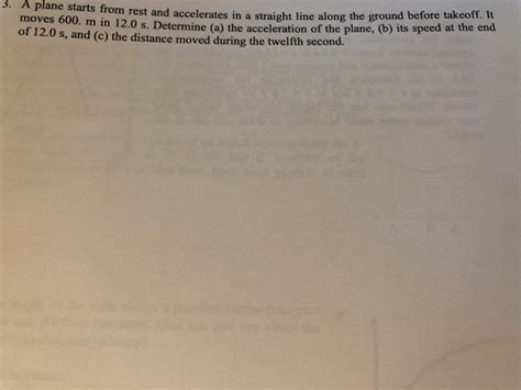 Solved A Plane Starts From Rest And Accelerates In A