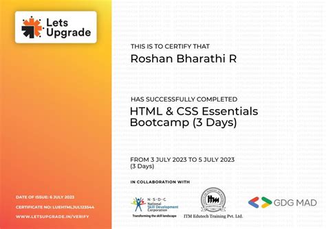 Roshan Bharathi R On Linkedin Html Css Letsupgrade Bootcamp
