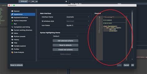 Appearance Preferences For Syntax Highlighting With Dark Theme Look Weird Issue Spyder