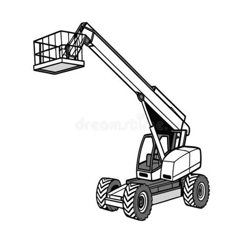 Cherry Picker Vector Illustration 5 Stock Vector Illustration Of Bucket Business 346143182