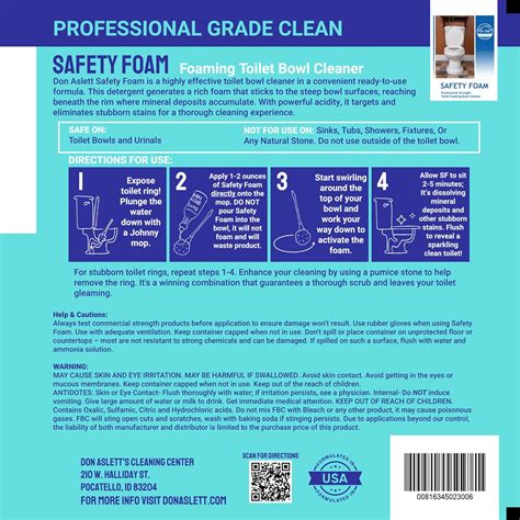 Don Aslett Johnny Mop And Safety Foam Limpiador De Inodoro Dos Botellas De 32 Onzas Detergente