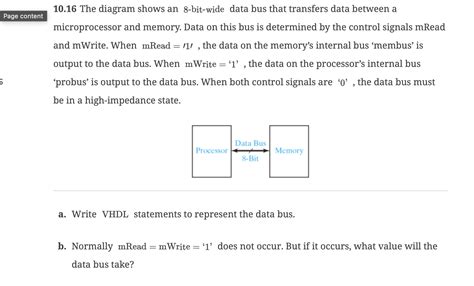 solved 10 16 ﻿the diagram shows an 8 bit wide data bus that