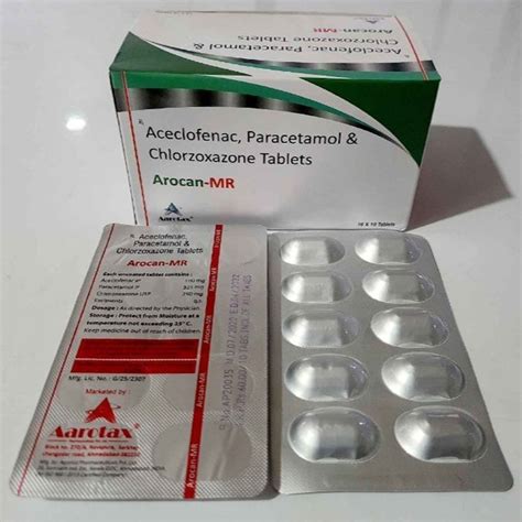 Arocan Mr Tablets At Rs 325box Aceclofenac Paracetamol Chlorzoxazone